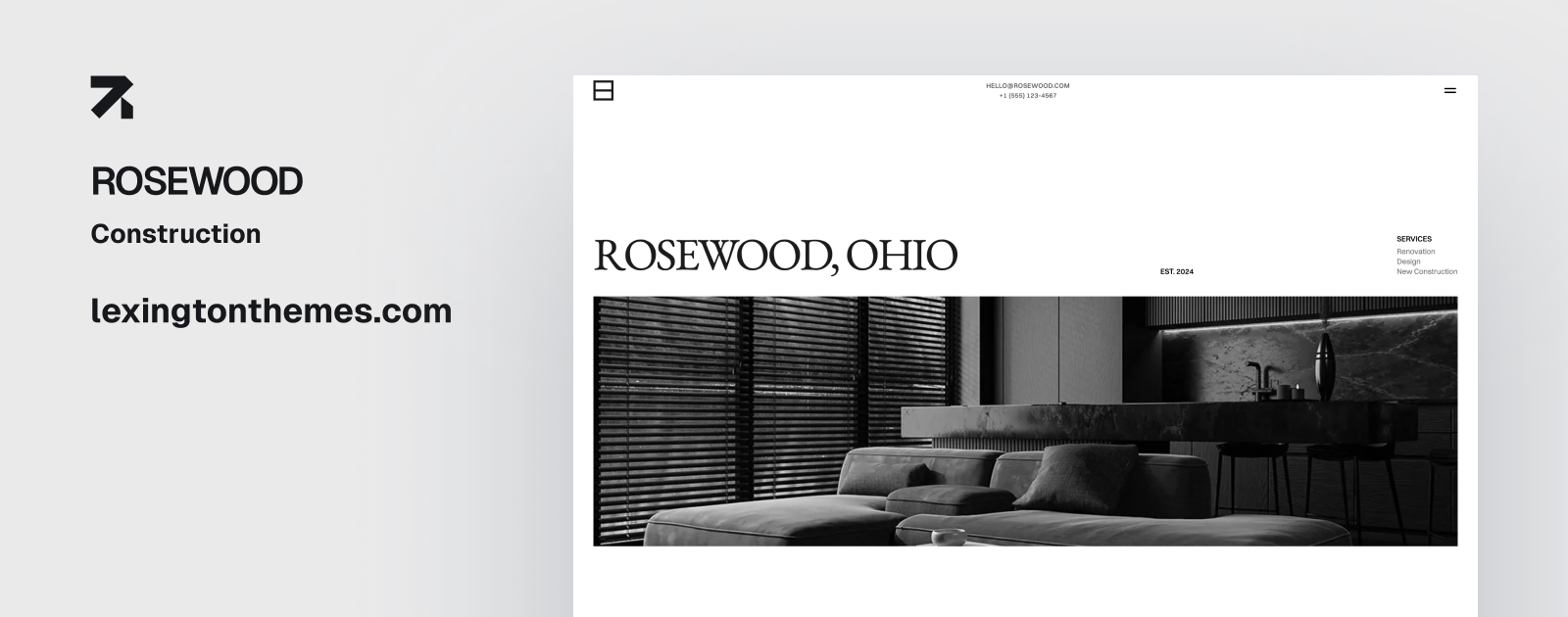 Rosewood — A construction theme for Astro & Tailwind CSS